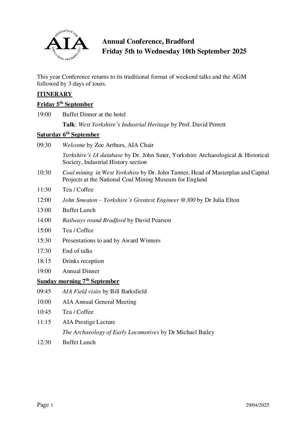 AIA Conference September 2025 Offer – The Association for Industrial ...